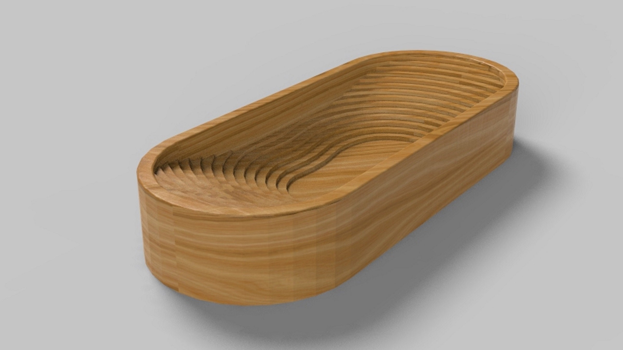 Contour Wale Tray Cnc Cut Files for Cnc Router, Dxf, Dwg, Eps, Stl, Svg ...