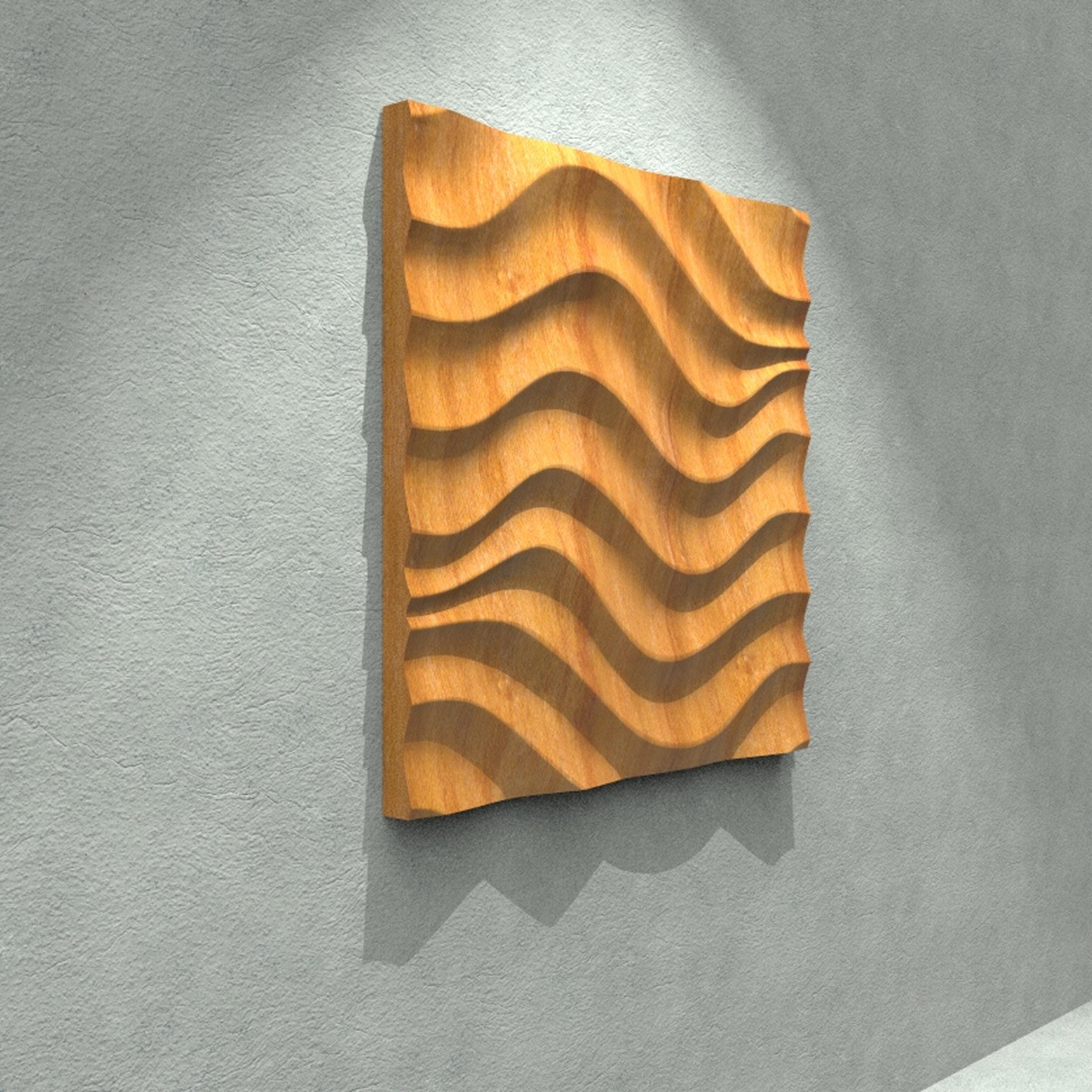 3D Wave Panel STL File – CNC Router Relief Model for Decorative Wall ...
