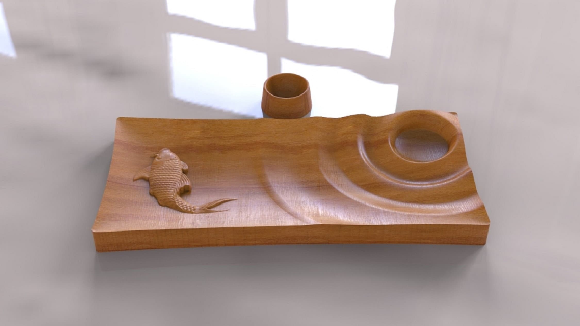 Sushi Plate and Souce Bowl Cnc Router Files for Wood Tray, Files for ...