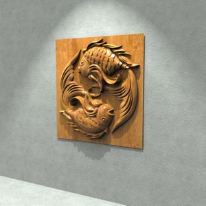 Fish STL File CNC Router Engraver, 3D Relief File Artcam Aspire CNC ...