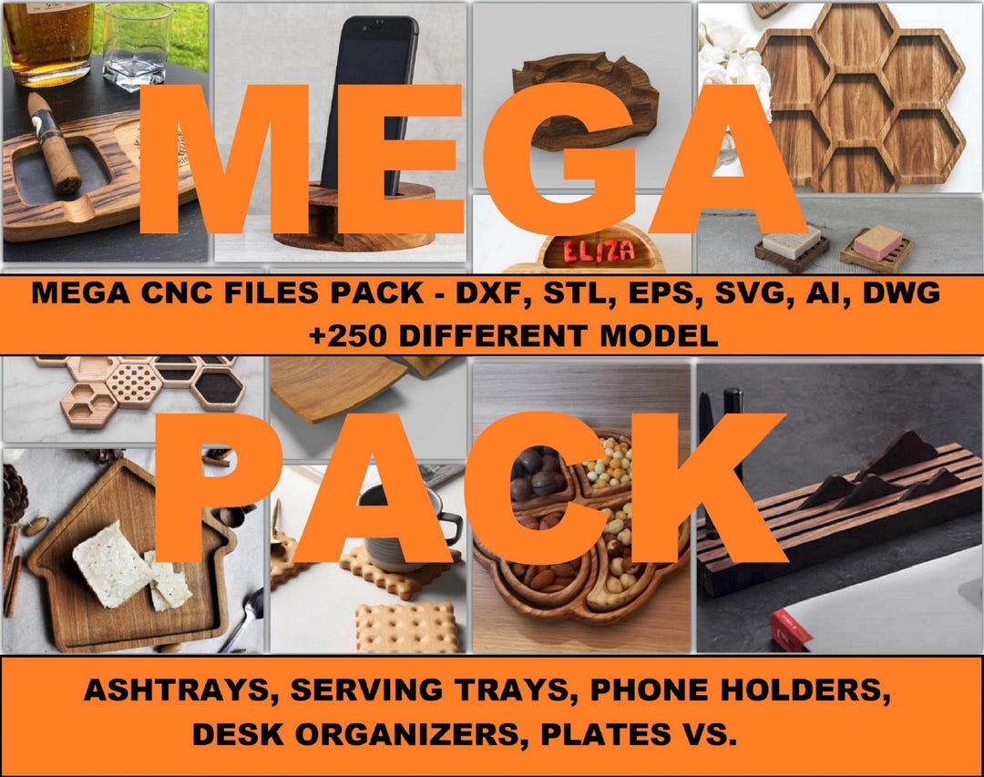 Cnc Router Files Mega Bundle 250 Cnc Cut Files for Cnc Router, Dxf, Dwg ...