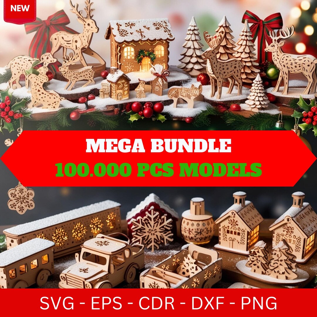 Laser Cut Mega Pack: +100,000 Vector Dxf - Svg - Cdr Files for 3D and ...