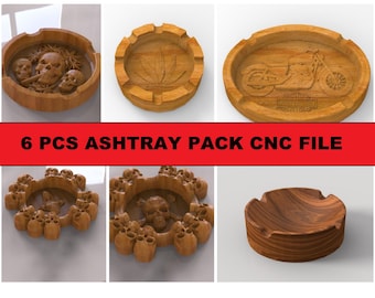 Set of 4 Cigar Tray Pack, Ashtray Cnc Router Files for Wood, Files for ...