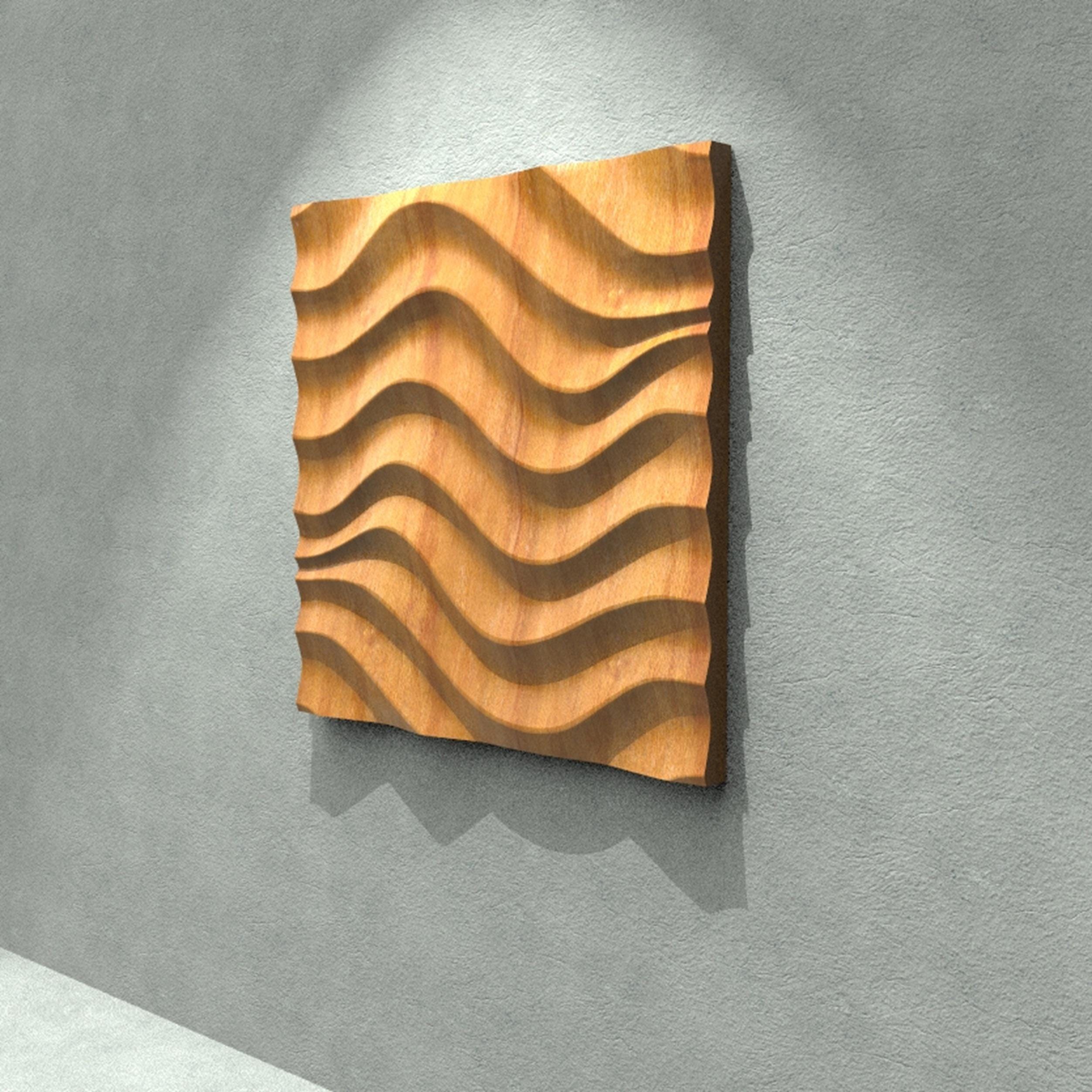 3D Wave Panel STL File – CNC Router Relief Model for Decorative Wall ...