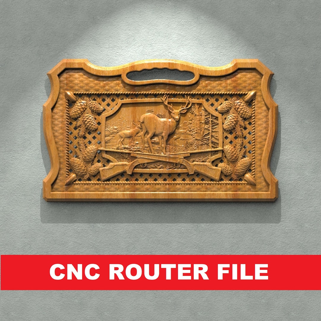 Deer Hunting STL File CNC Router Engraver, 3D Relief File Artcam Aspire ...
