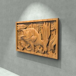 Fish STL File CNC Router Engraver, 3D Relief File Artcam Aspire CNC Files Wood Art Wall Decor ...