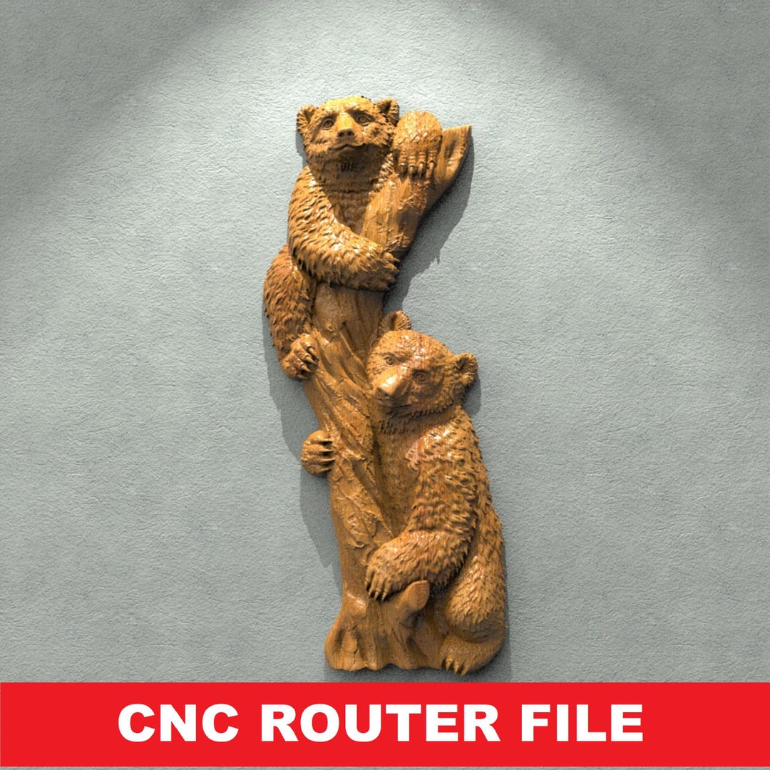 Baby Bears STL File CNC Router Engraver, 3D Relief File Artcam Aspire ...