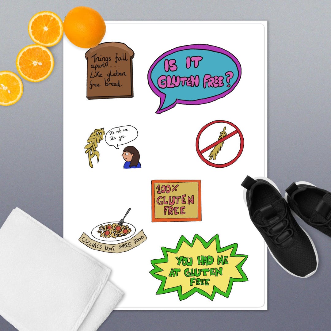 Funny Coeliac Stickers Coeliac Awareness Gluten Free Stickers Gluten ...