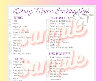 Packing List for WDW & Disneyland PDF, Family Vacation Planning, Kids ...