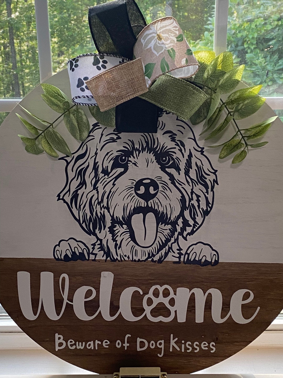 Cockapoo Door Hanger, Dog Door Hanger, Welcome Dog Door Hanger, Welcome ...