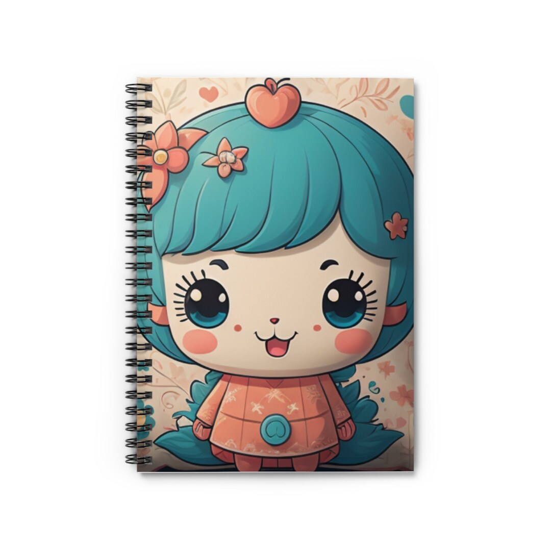 Cute Girl Kawaii Chibi Spiral Notebook Ruled Line - Etsy