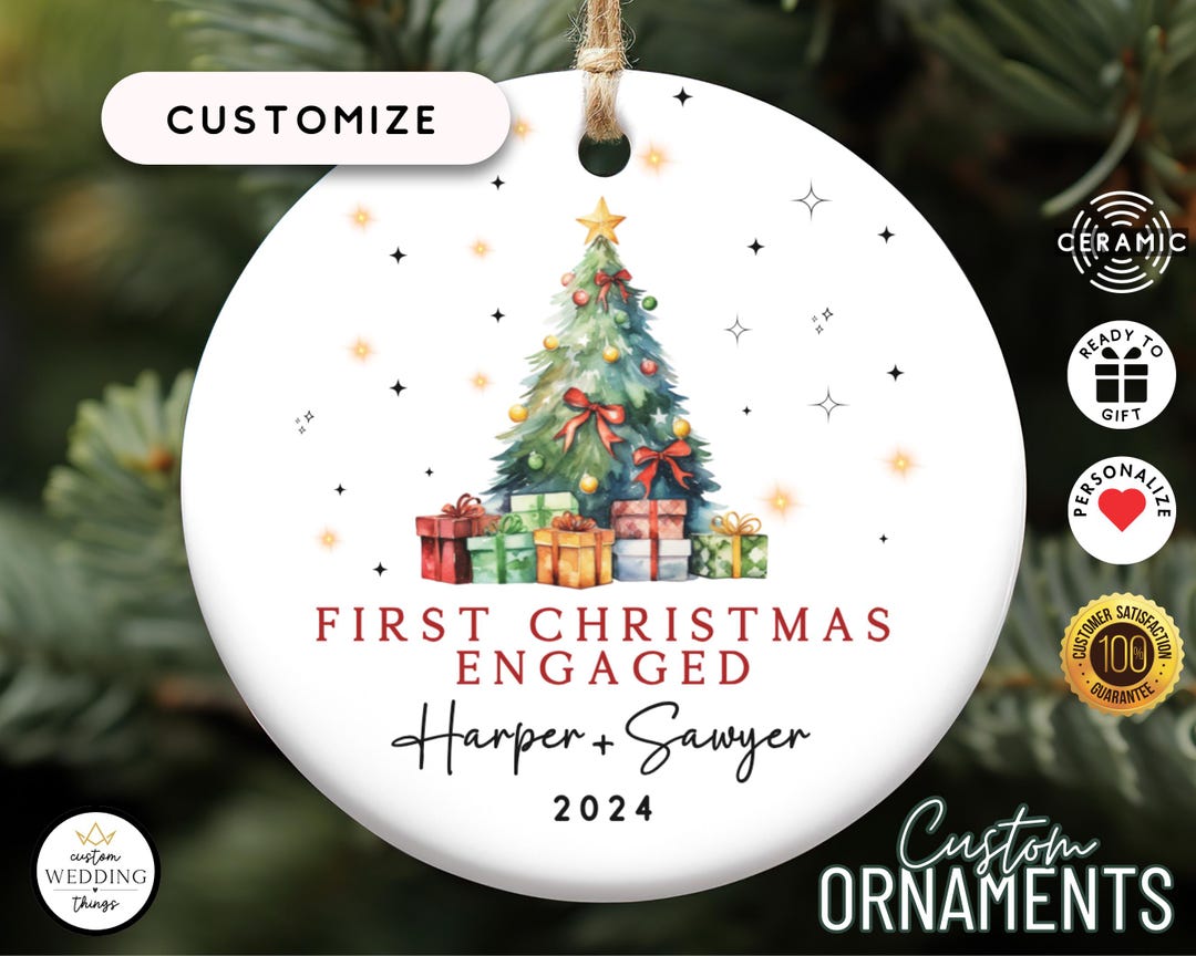 First Christmas Engaged Ornament, Engagement Ornament, Newly Engaged ...