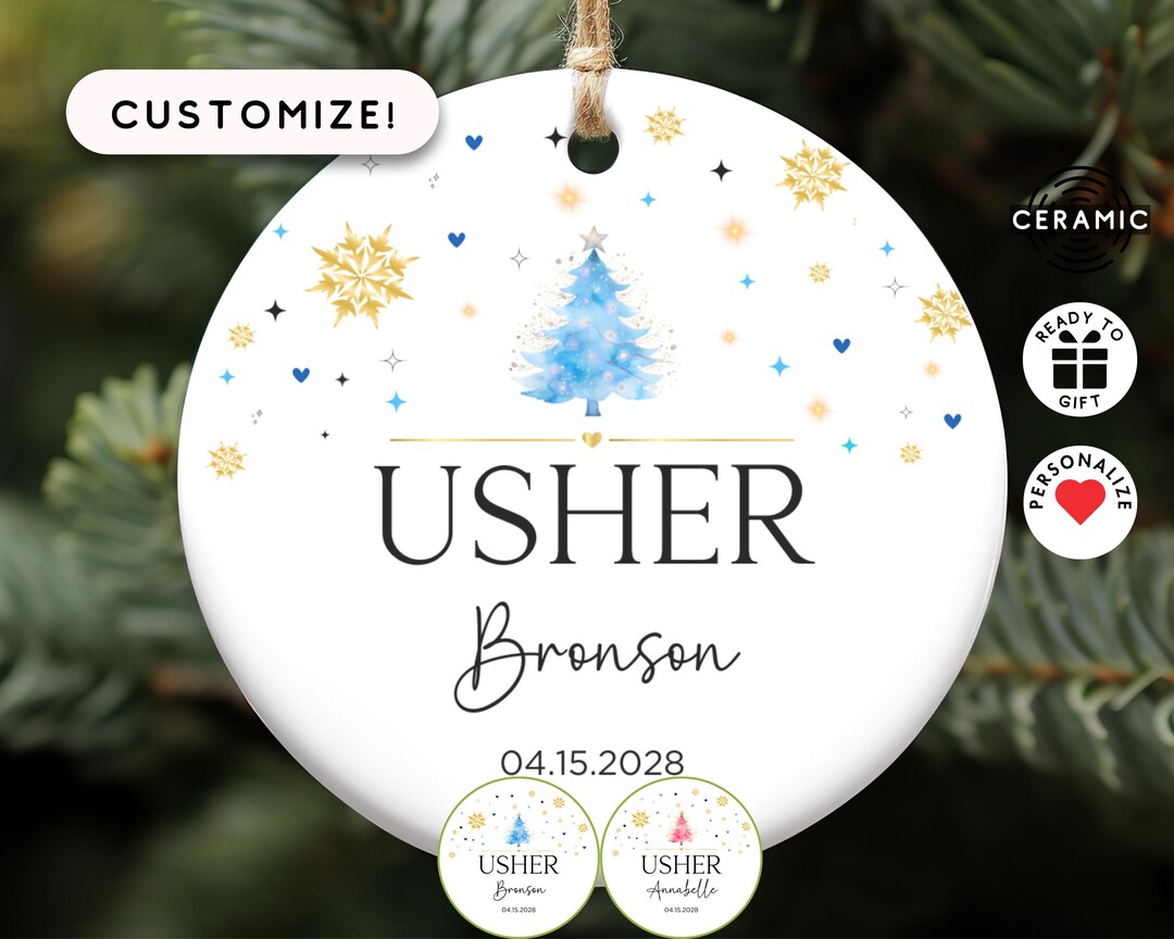 Usher Ornament, Usher Wedding Gift, Usher Proposal Gift, Usher ...