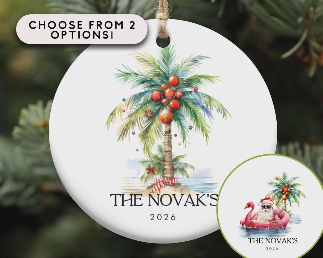 Christmas in July Ornament, Palm Tree Christmas Ornament, Beach ...