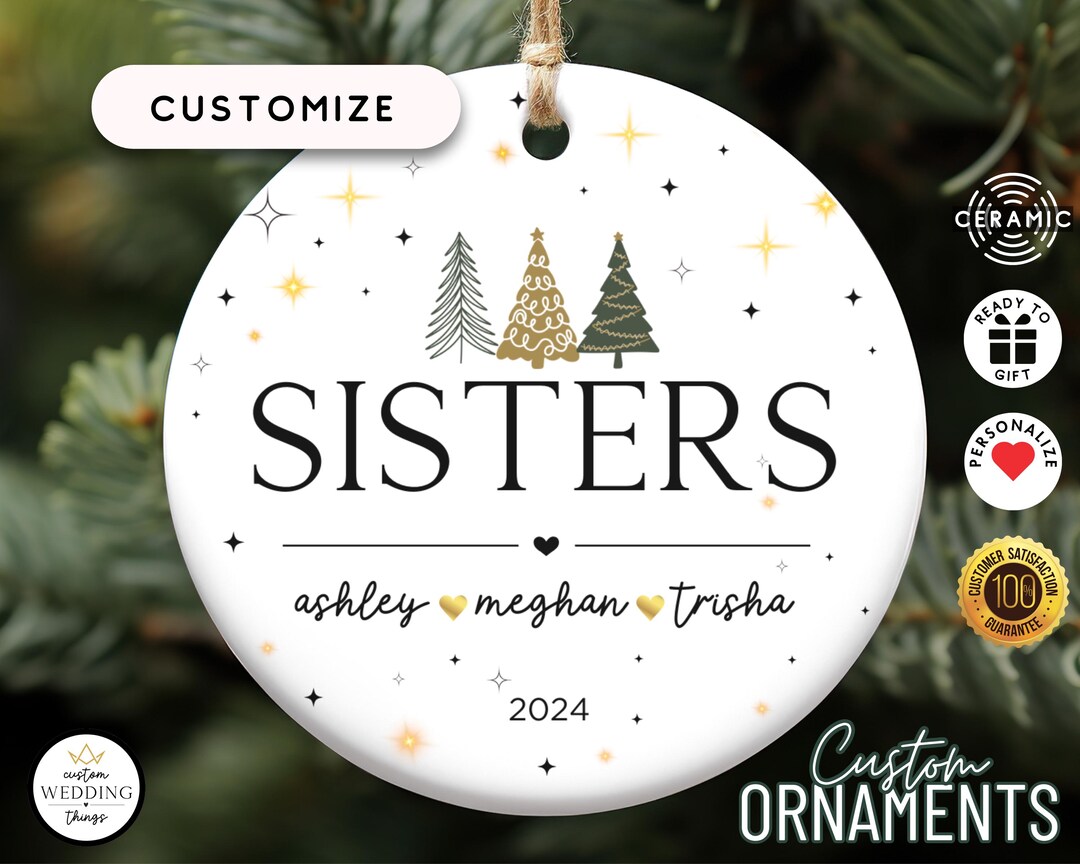 Personalized Sisters Ornament, Gift for Sister Christmas, Three Sisters ...