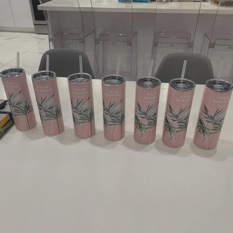Custom Palm Tree Vacation Tumbler, Personalized Family Vacation Tumbler ...