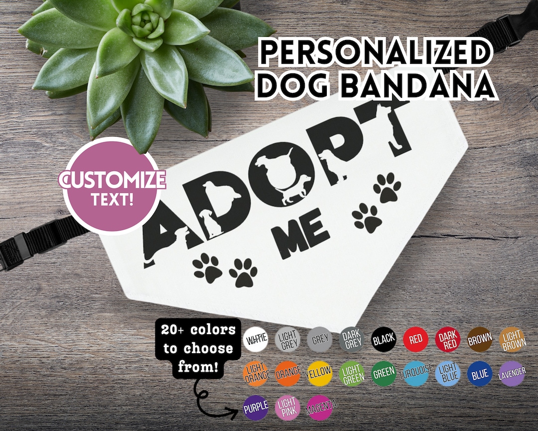 Adopt Me Dog Bandana, Adopt Don't Shop Rescue Dog Neckwear, Pet Bandana ...