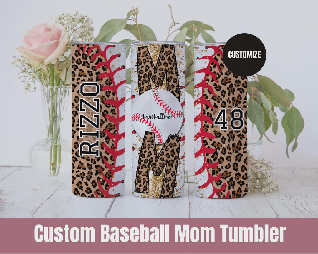 Baseball Mom Tumbler, Cheetah Print Baseball Tumbler, Gift for ...