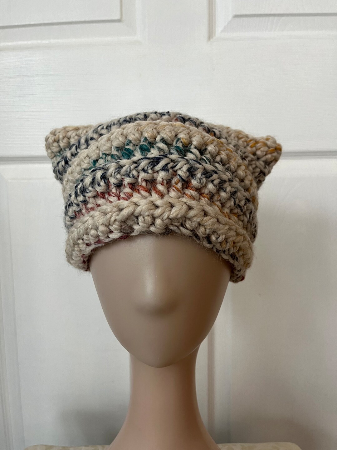 Ready to Ship Rainbow Cat Ears Beanie adult Size - Etsy
