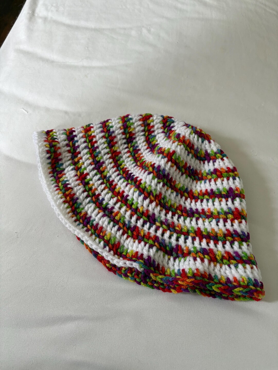 Crochet Spiral Bucket Hat - Rainbow READY TO SHIP - Etsy