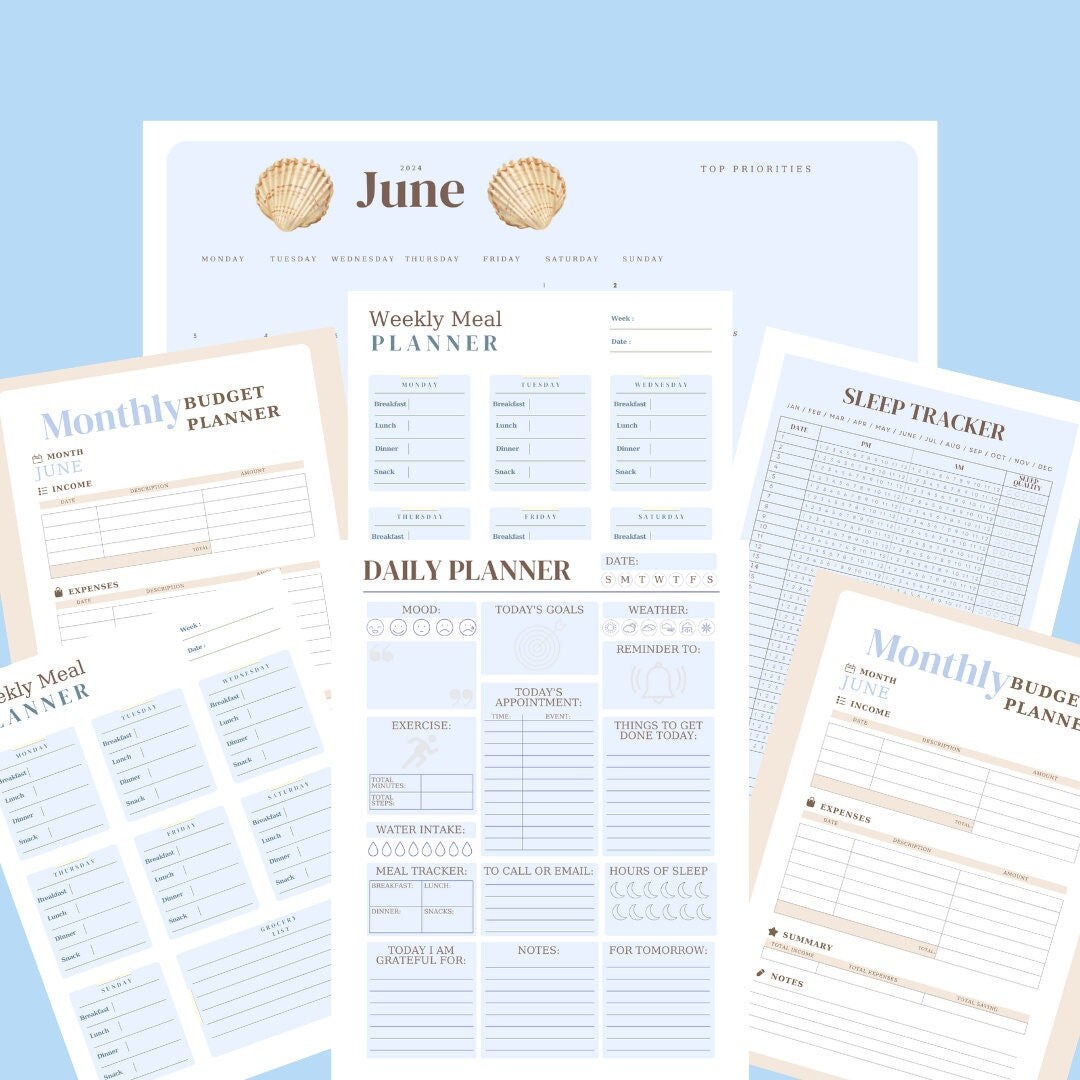 2024 June Planner June Template Bullet Journal Pdf Digital Cute Monthly ...