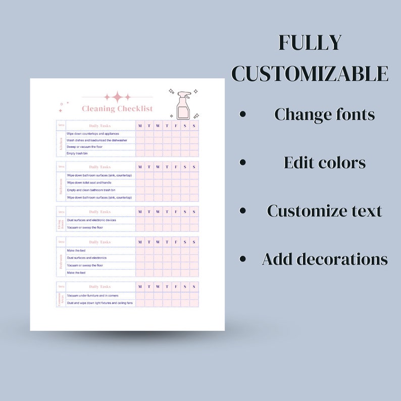 Household Planner Printable | Home Management Bundle | Editable ...