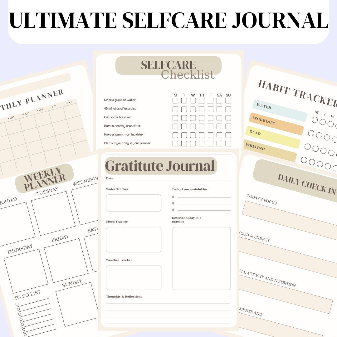 Self-care Planner | Printable | Mindfulness Workbook | Self-love ...