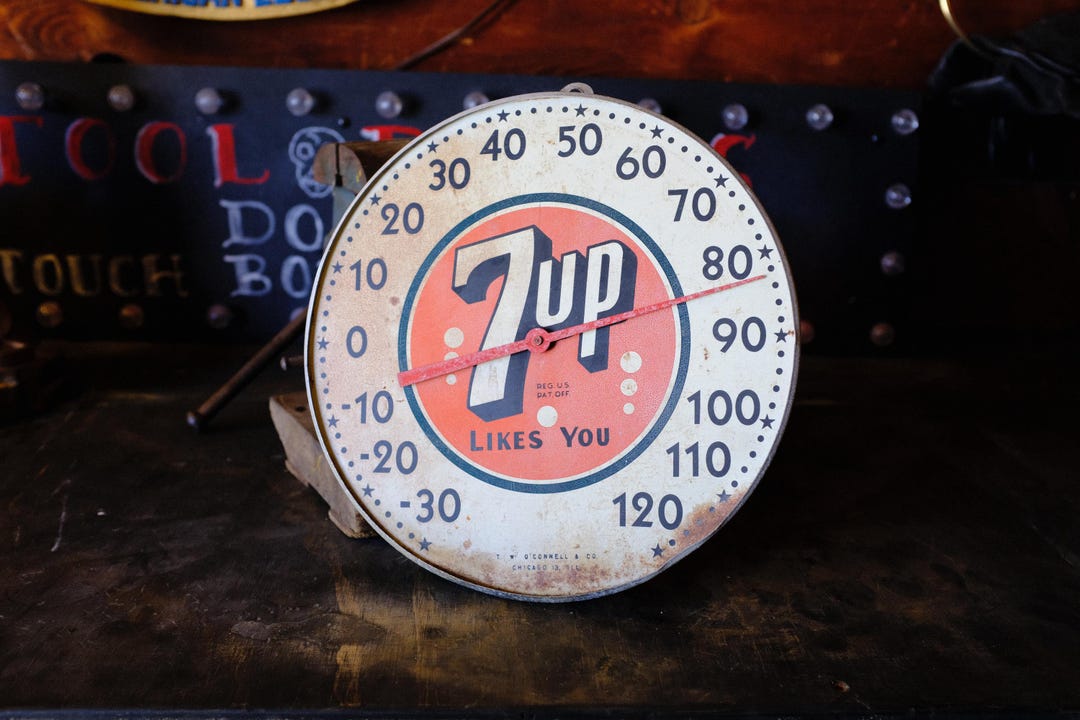 Antique 7-up Thermometer Sign Original Advertisement - RARE OLD ITEM - Etsy