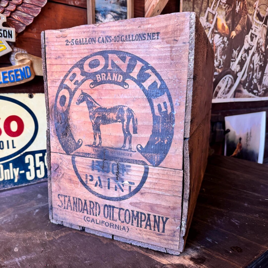 1940s Standard Oil Company: Oronite Brand Crate With Gorgeous Horse ...