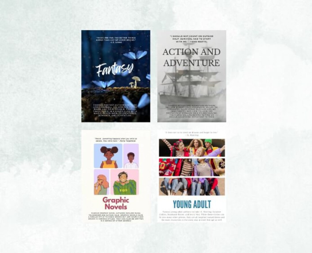 Classroom Literature Genre Poster Set 2 - Etsy