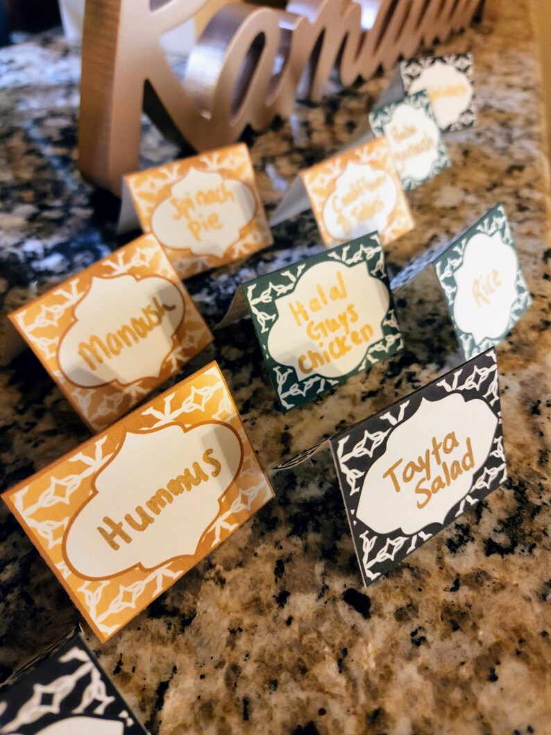 Printable Ramadan Iftar Food Labels, Green, Black, Gold (PDF) - Etsy