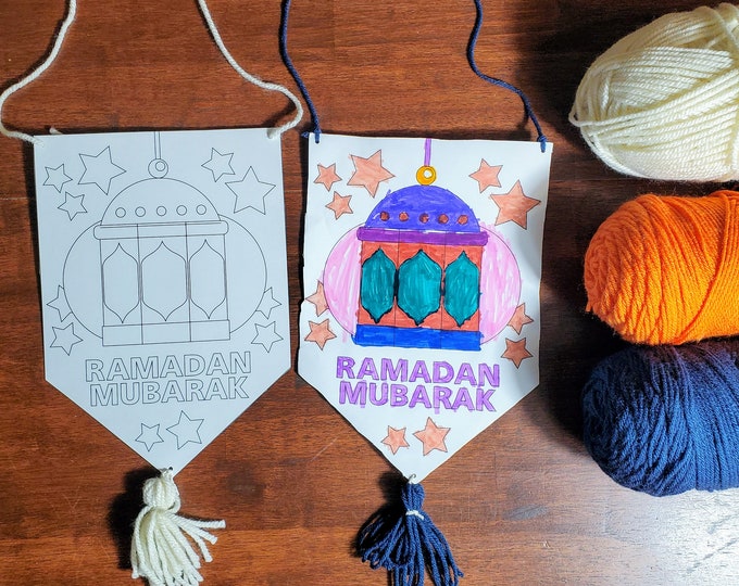 Printable Ramadan Mubarak DIY Banner - Ramadan Craft, Ramadan Coloring ...