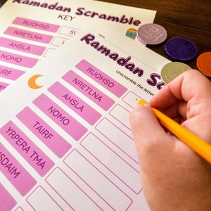 Ramadan Word Scramble Printable - Kids Ramadan Activity - Etsy