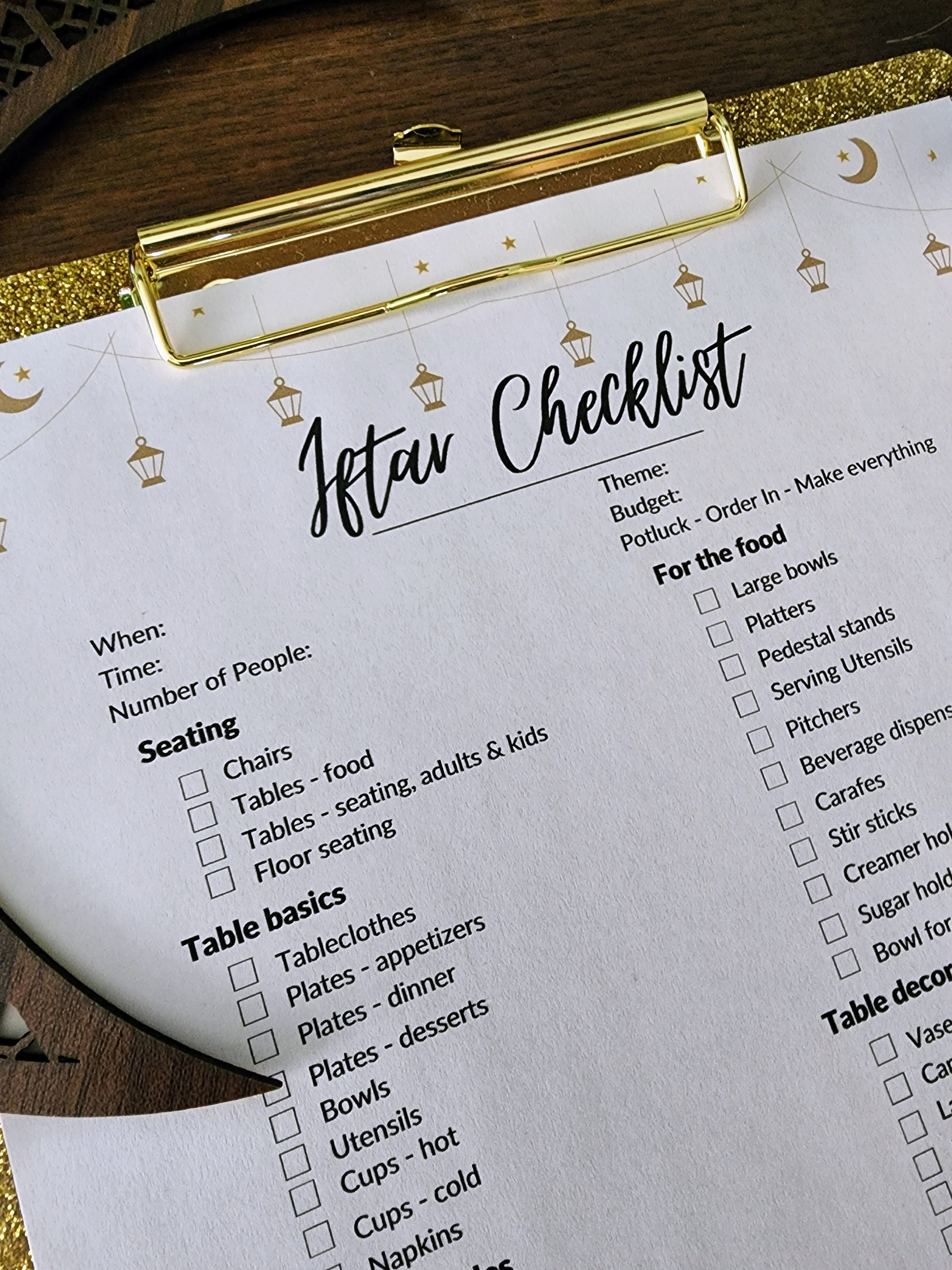 Iftar Checklist Printable - Ramadan Printable, Ramadan List - Etsy