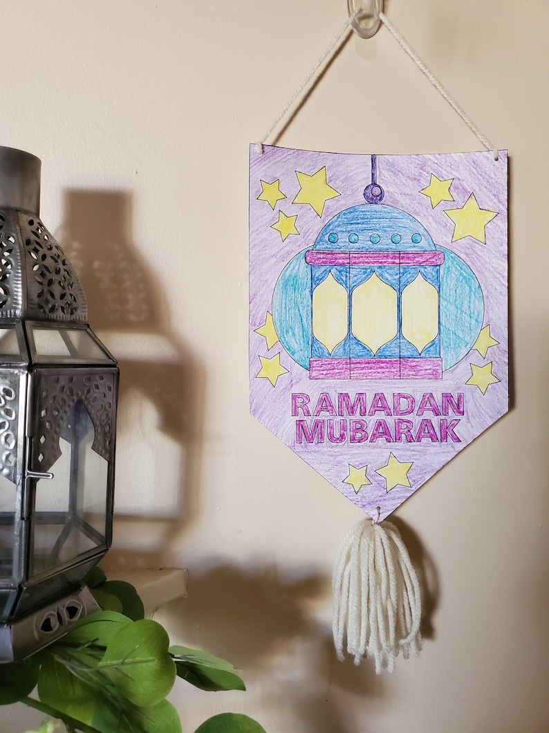 Printable Ramadan Mubarak DIY Banner - Ramadan Craft, Ramadan Coloring ...