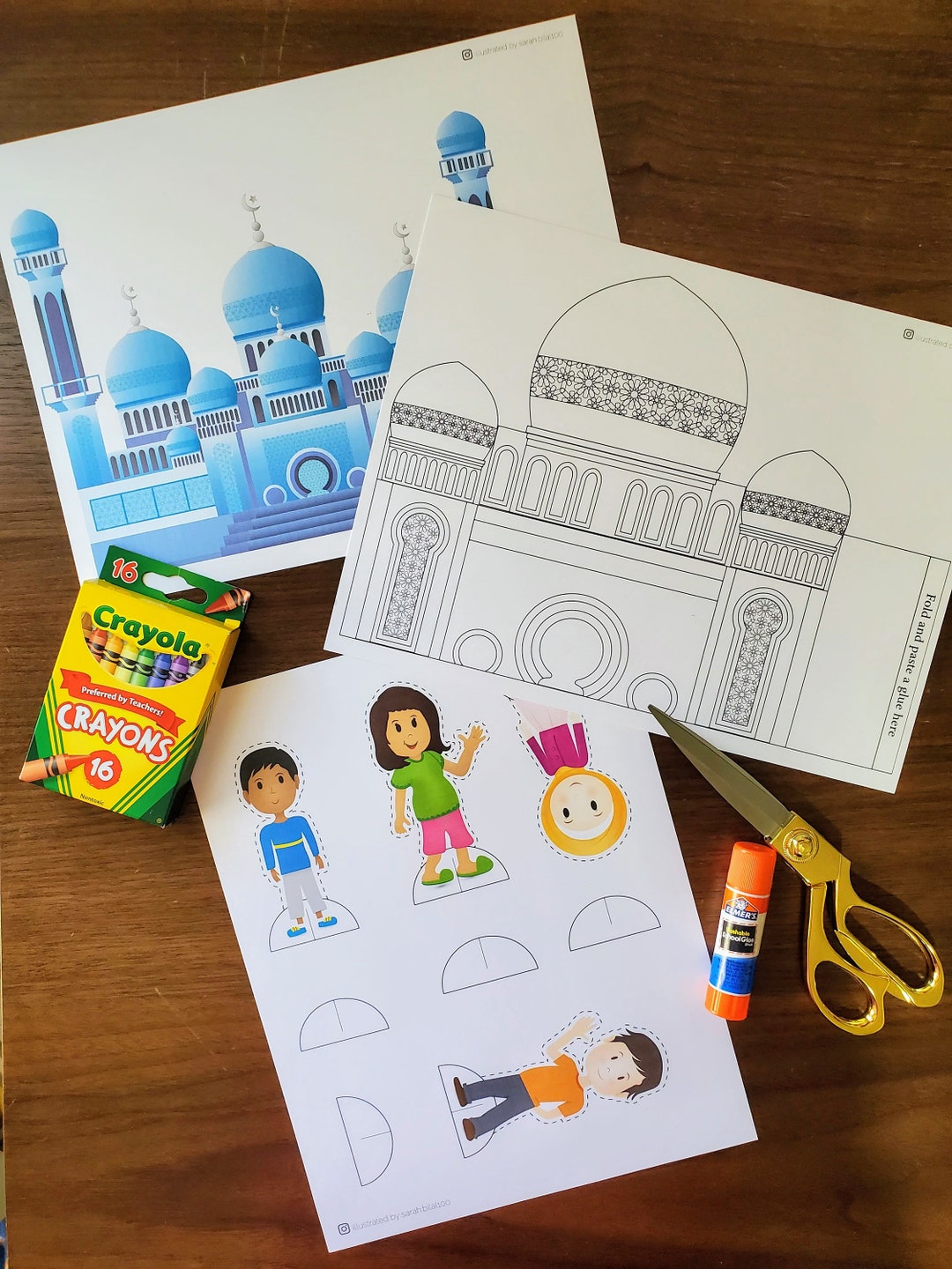 Islamic Printable: 3D Masjid & 3D Muslim Kids - Etsy