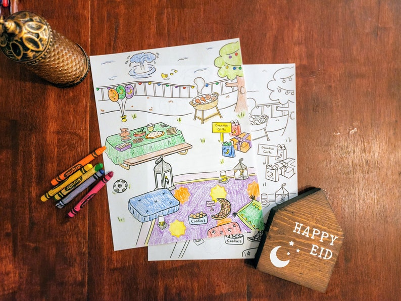 Ramadan & Eid Picnic Celebration Coloring Sheet - Ramadan Coloring ...