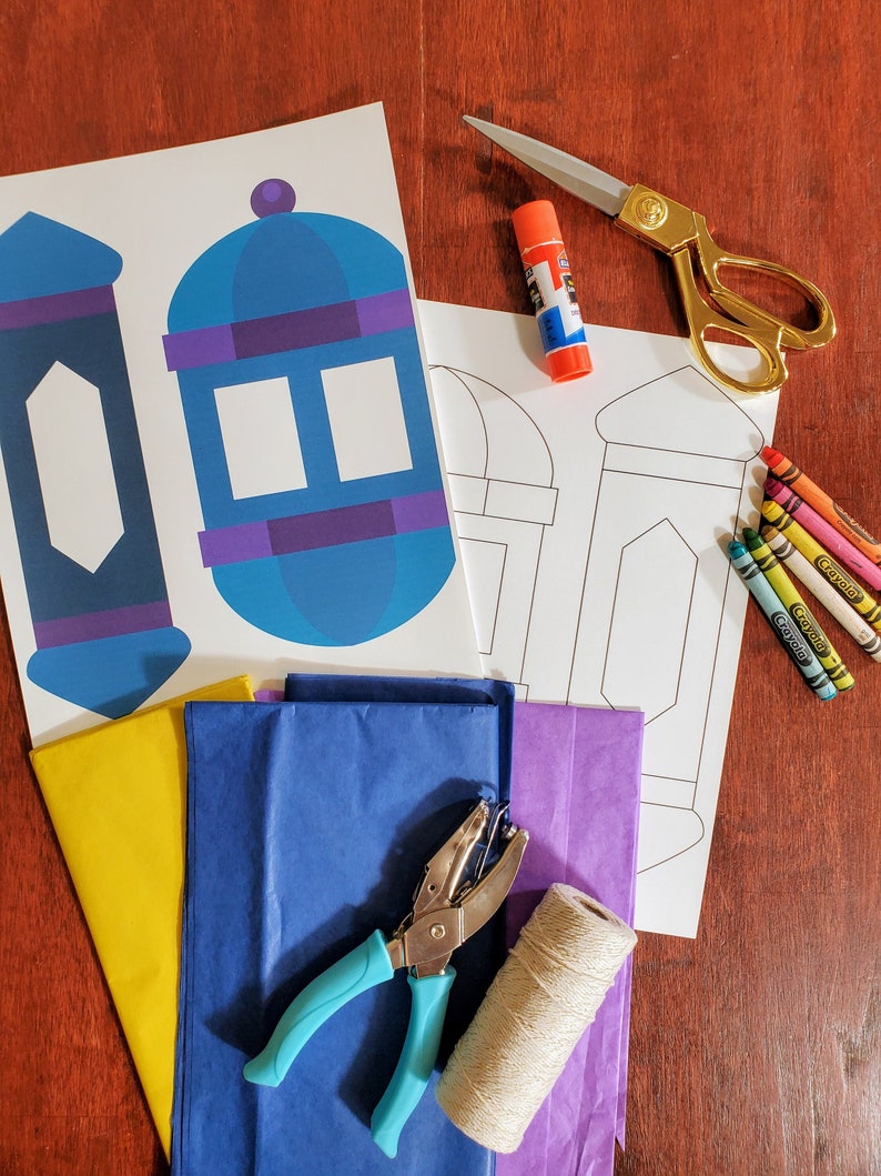 Ramadan Lantern Tissue Paper Craft Printable - Ramadan Craft, Ramadan ...