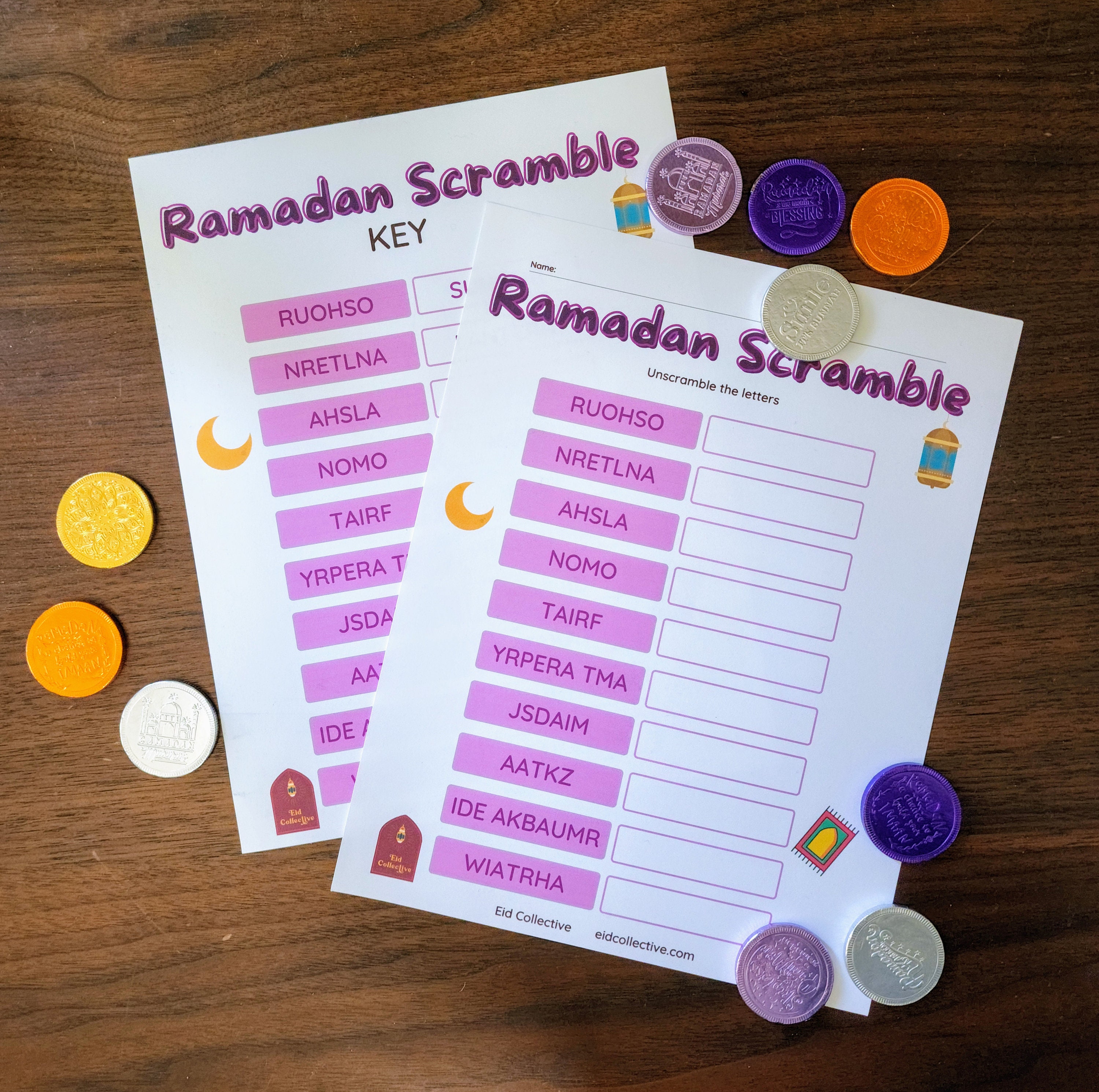Ramadan Word Scramble Printable - Kids Ramadan Activity - Etsy