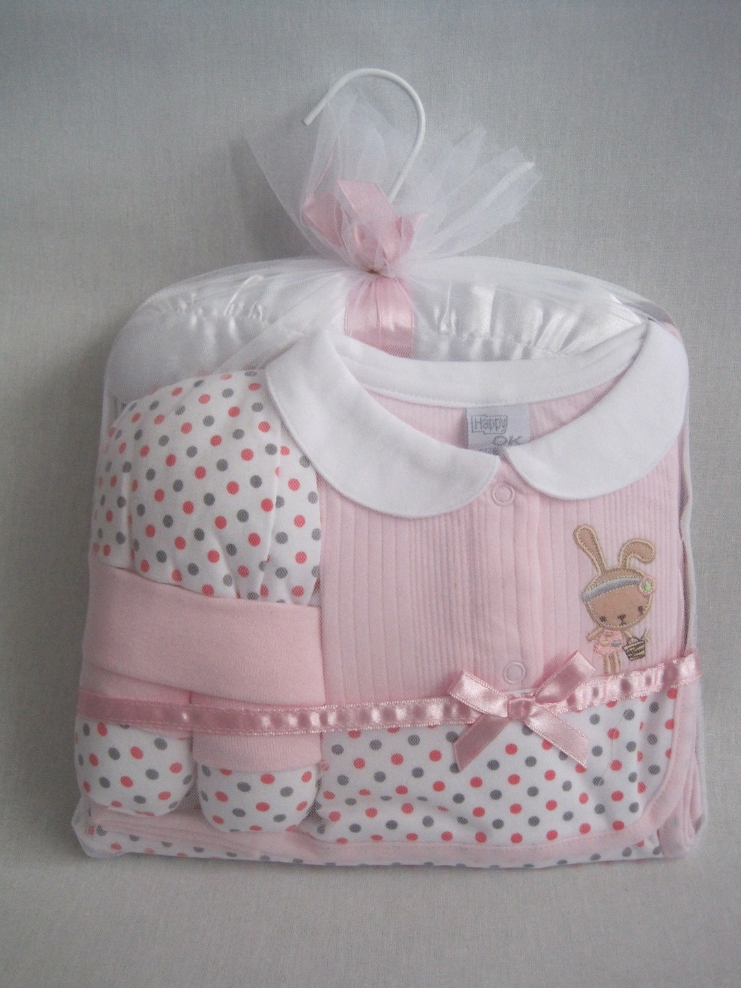 Friendly Baby Gift Set First Set “bunny Pink” Newborn 6-piece Cotton - Etsy