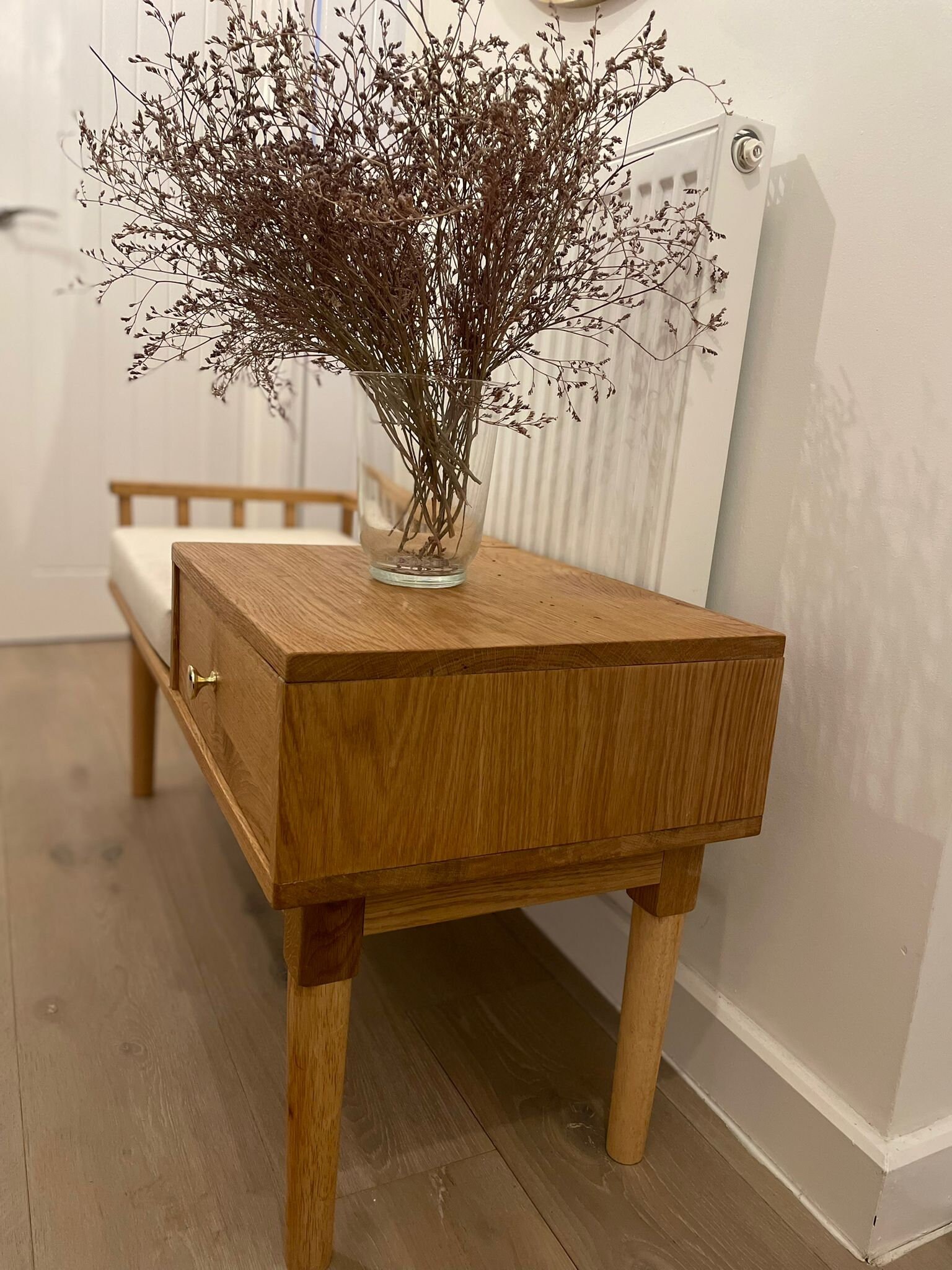 Bespoke, Handmade Oak Hallway Bench | Entryway Bench With Seating and ...