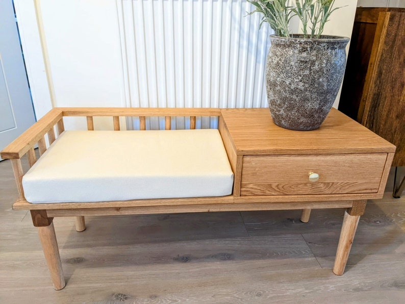 Bespoke, Handmade Oak Hallway Bench | Entryway Bench With Seating and ...