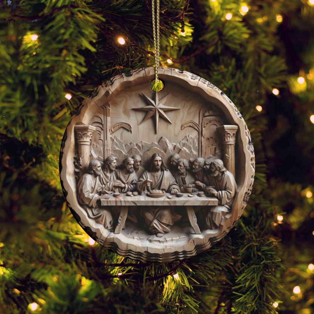 The Last Supper Ceramic Christmas Ornament | Jesus Christ Art ...