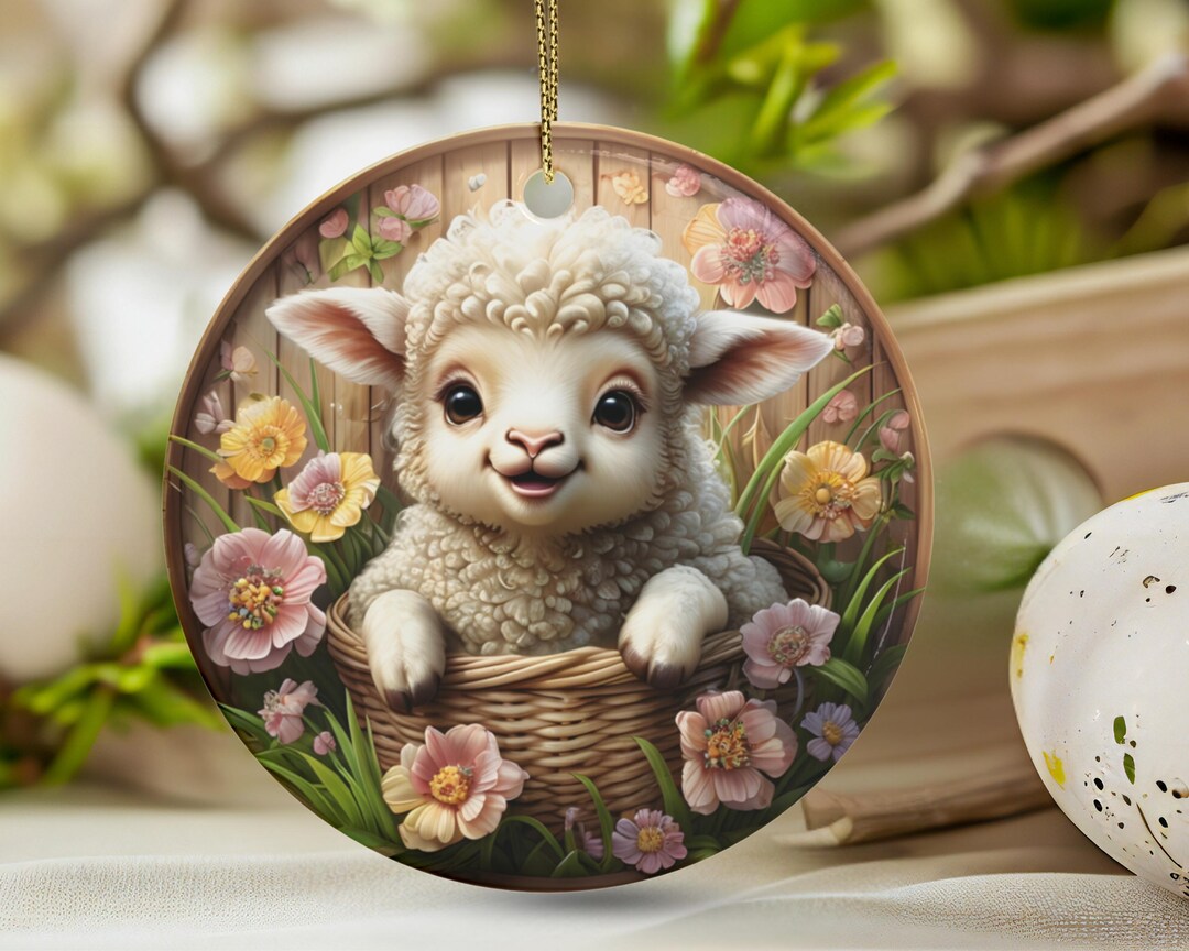 Easter Ornament, 2D Flat Design, 3D Effect wood Carved Optical Illusion ...