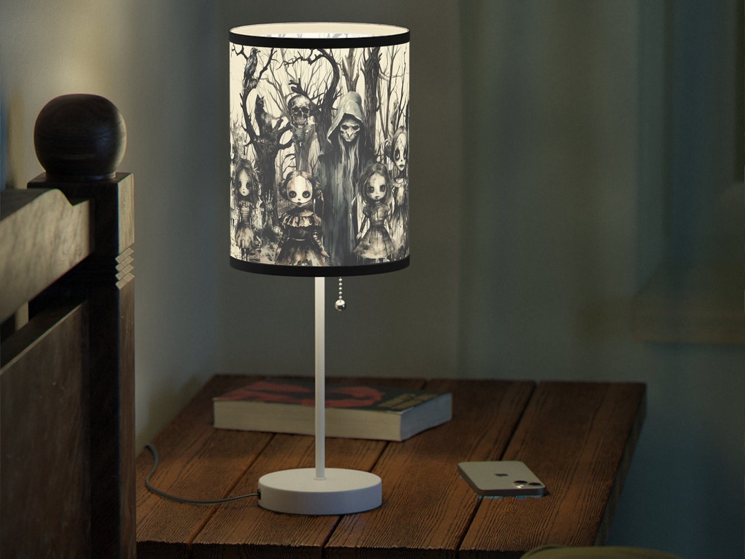 Creepy Lamp on Stand, Gothic Lamp, Goth Light, Halloween Decor, Horror ...