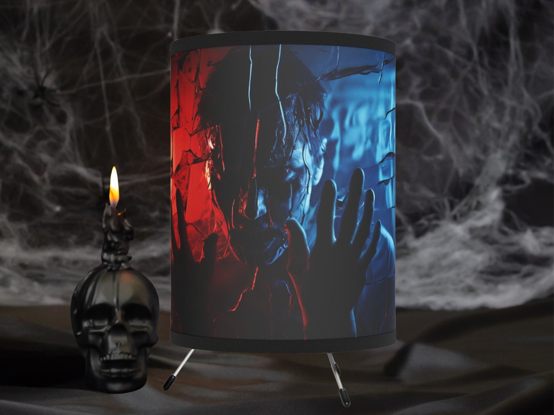 Tripod Lamp With Horror Decor, Hell House Lamp, Horror House Desk Lamp ...