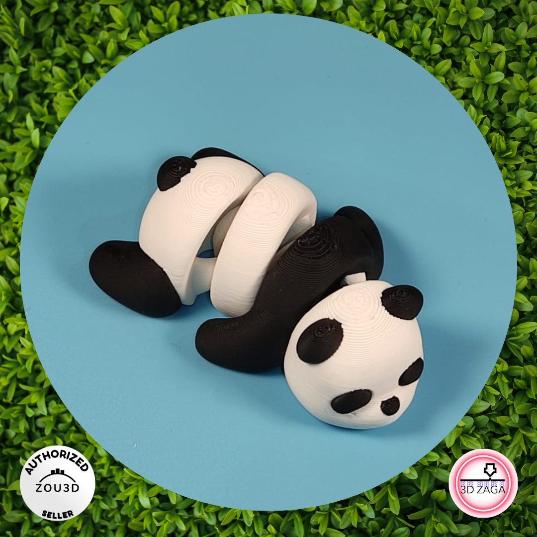 Flexible 3D Printed Baby Panda Toy Desk Decor Eco-friendly PLA Plastic ...