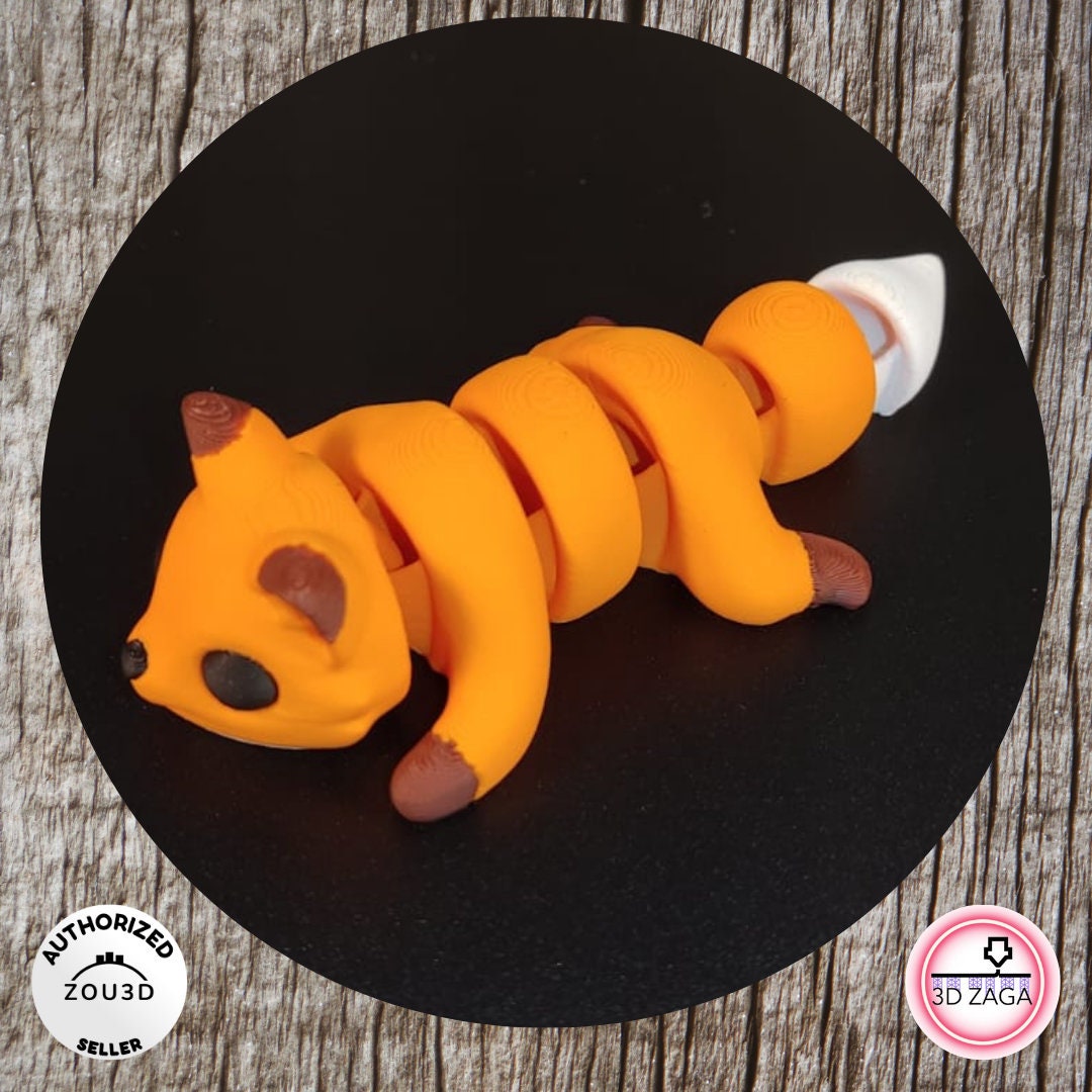 3D Printed Cute Articulated Fox Fidget Toy Desk Decor Unique Gift - Etsy