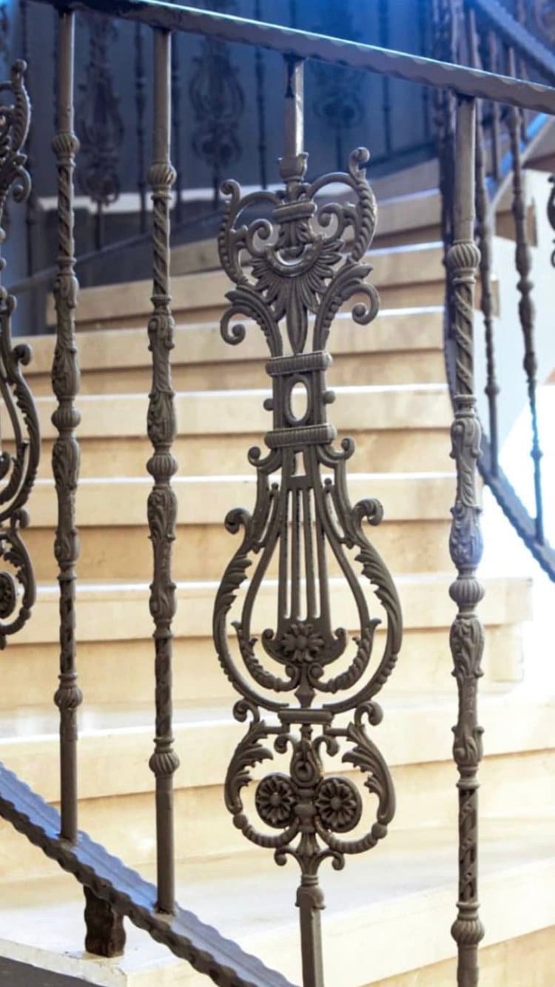 Wrought Iron Stair Spindle Railing Handrail Balusters Balcony Metal ...