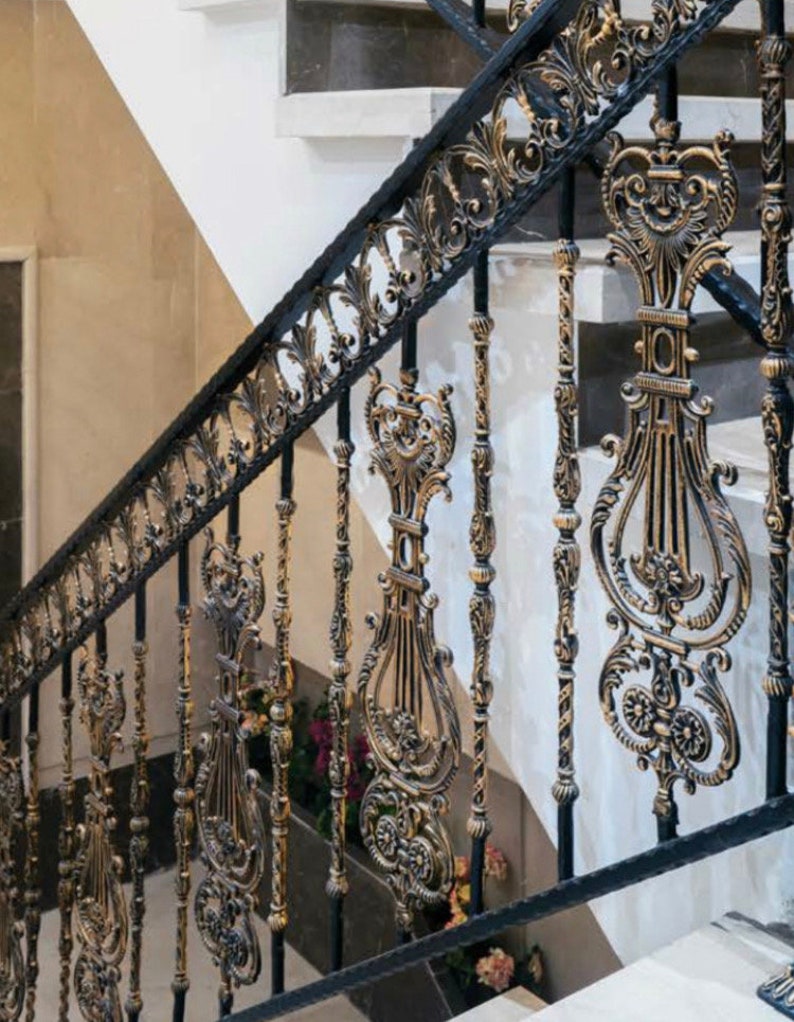 Wrought Iron Stair Spindle Railing Handrail Balusters Balcony Metal ...